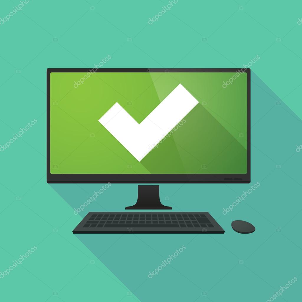 Personal computer with a check mark — Stock Vector © jpgon #74865107