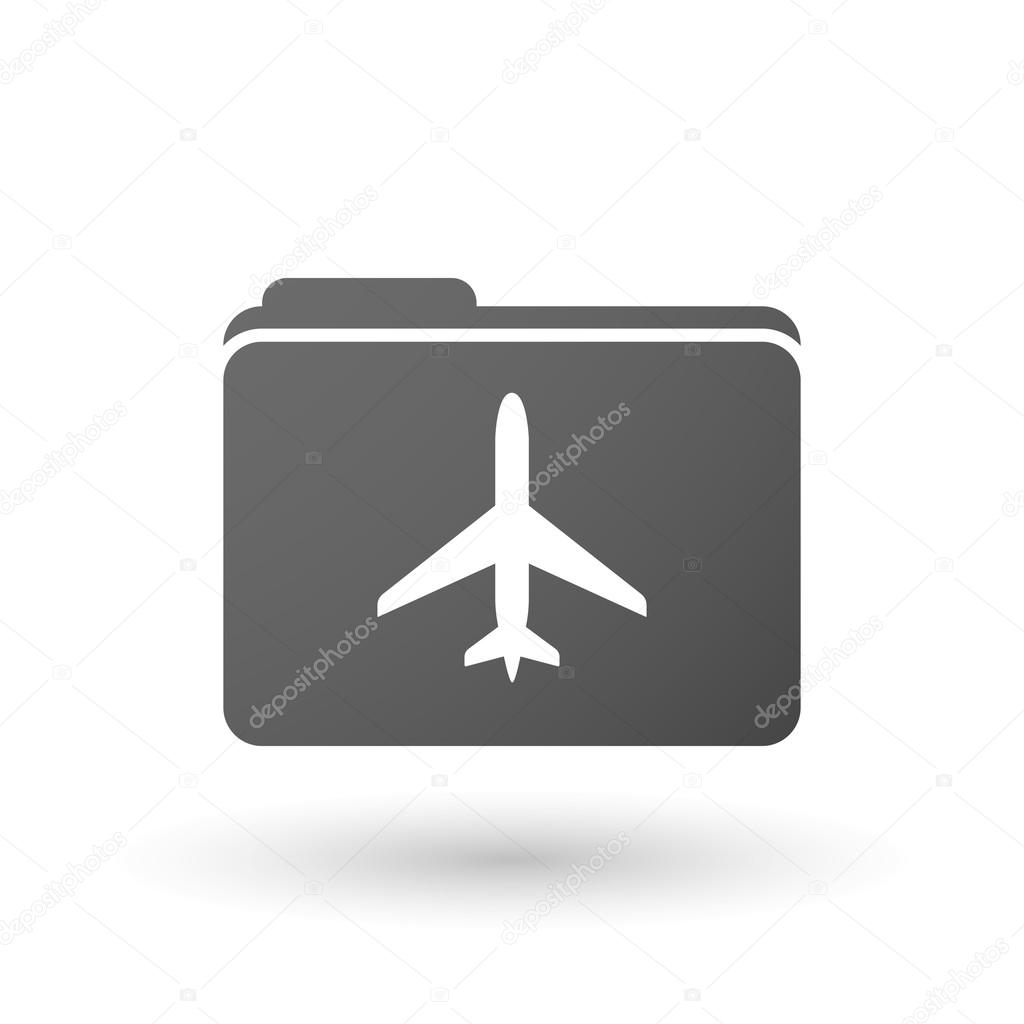 Isolated folder icon with a plane — Stock Vector © jpgon #80389892