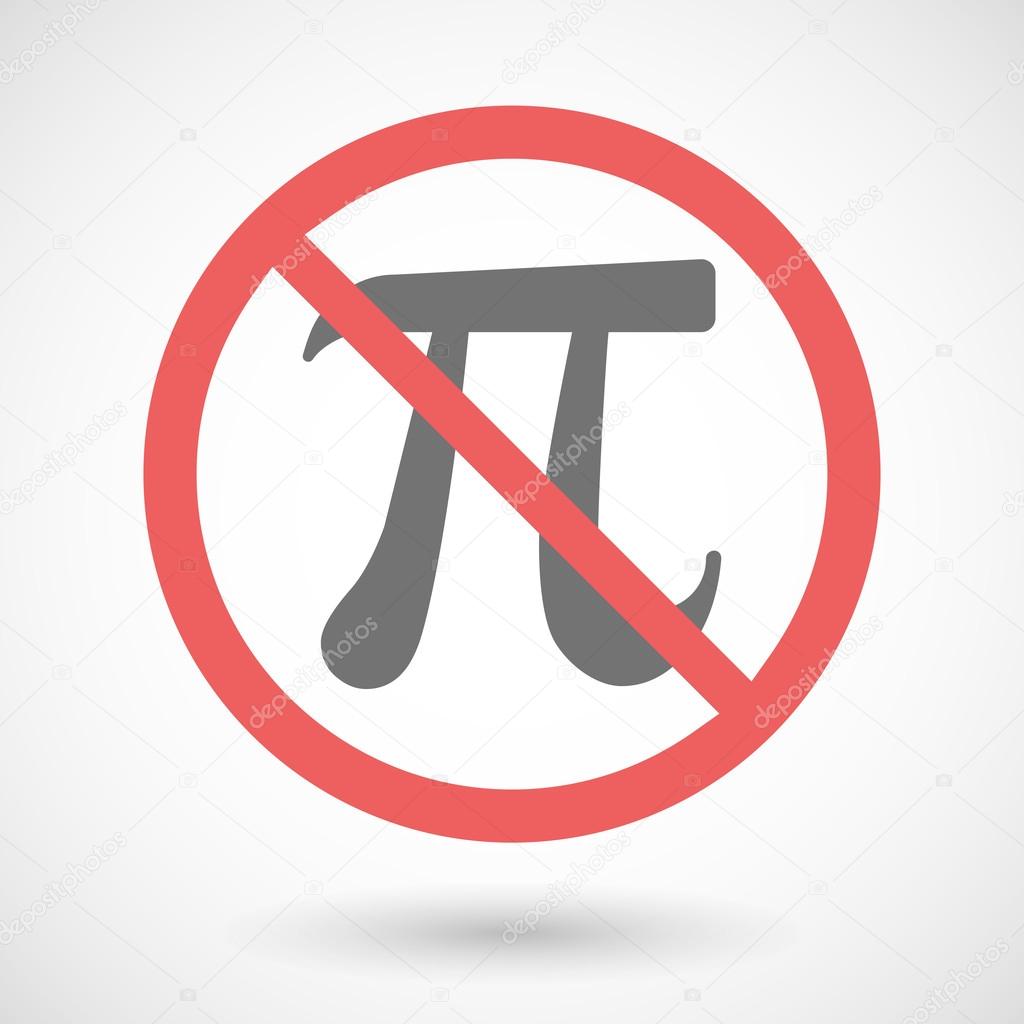 Señal vectorial prohibida con el símbolo número pi 2022