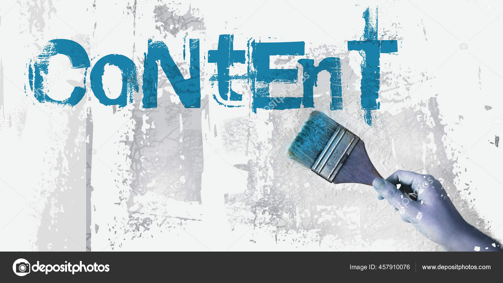 Hand Drawing Content Words Paintbrush Business Education Concept ...