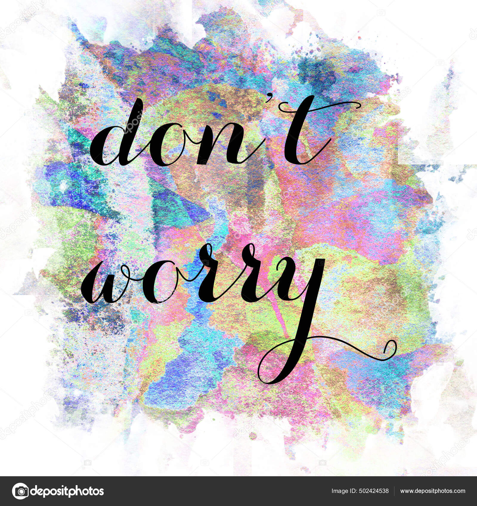 Don't Worry Text Abstract Colorful Background Stock Illustration by ...