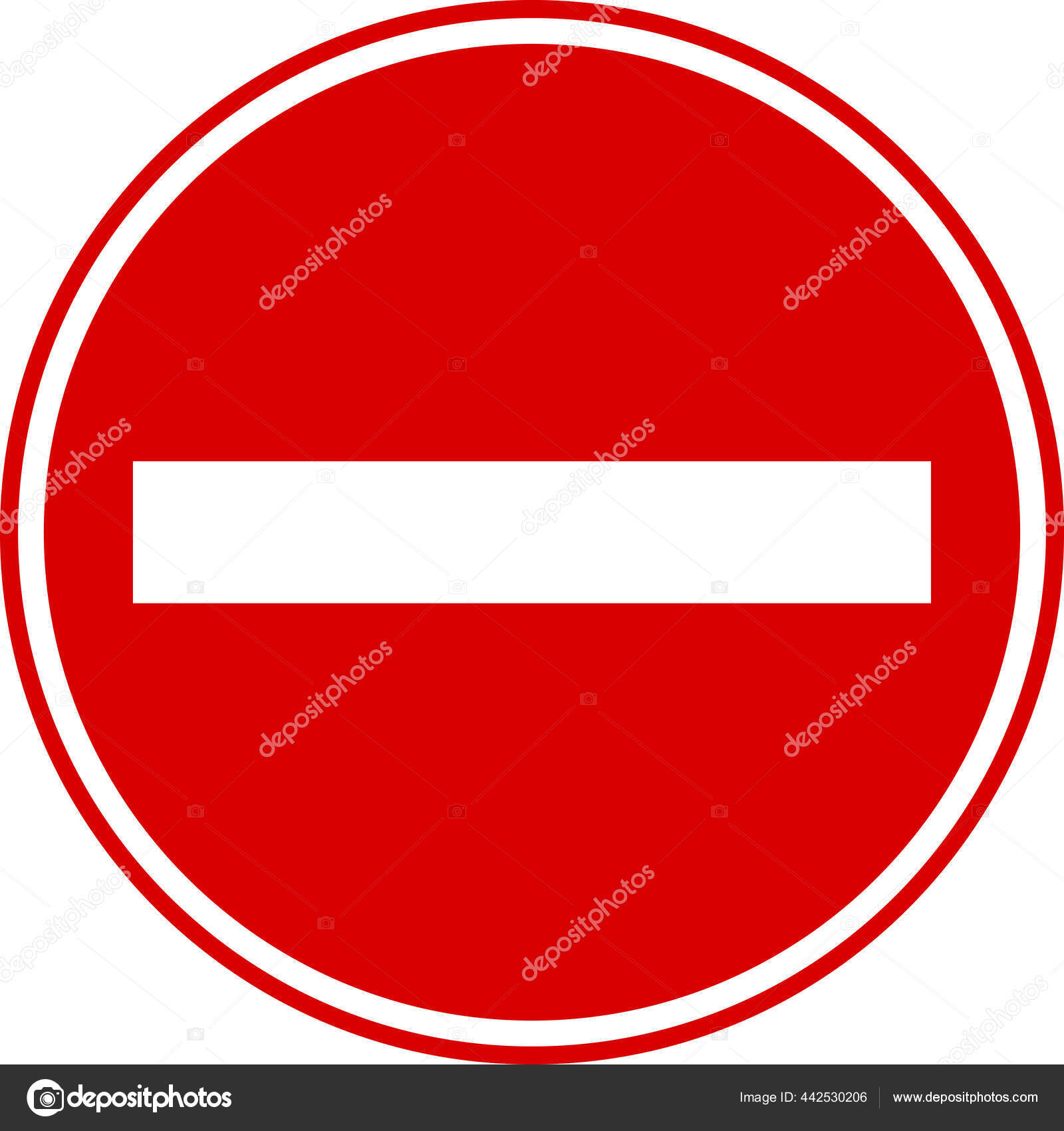 Hay Señal Entrada Fondo Círculo Rojo Señales Reglamentos Tráfico Vector ...