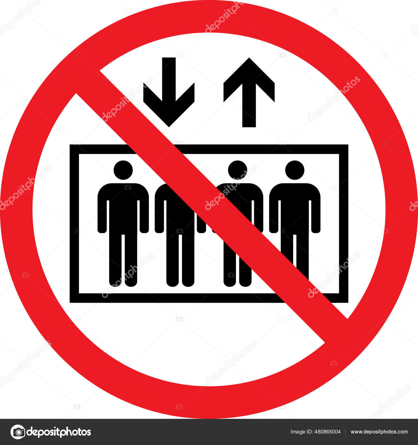 Image vectorielle N'utilisez Pas Panneau D'ascenseur Fond Cercle Rouge ...