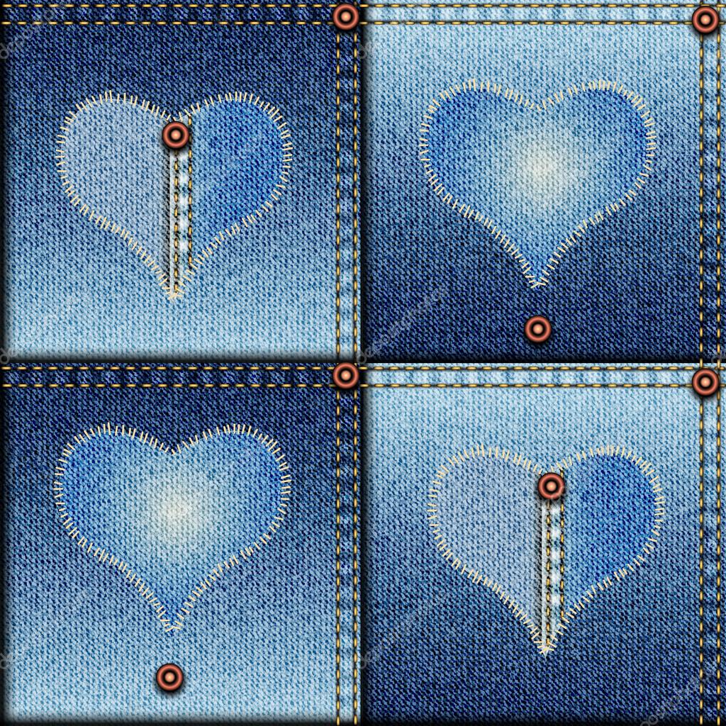 Patchwork of denim fabric. Stock Vector Image by ©kastanka #115347094