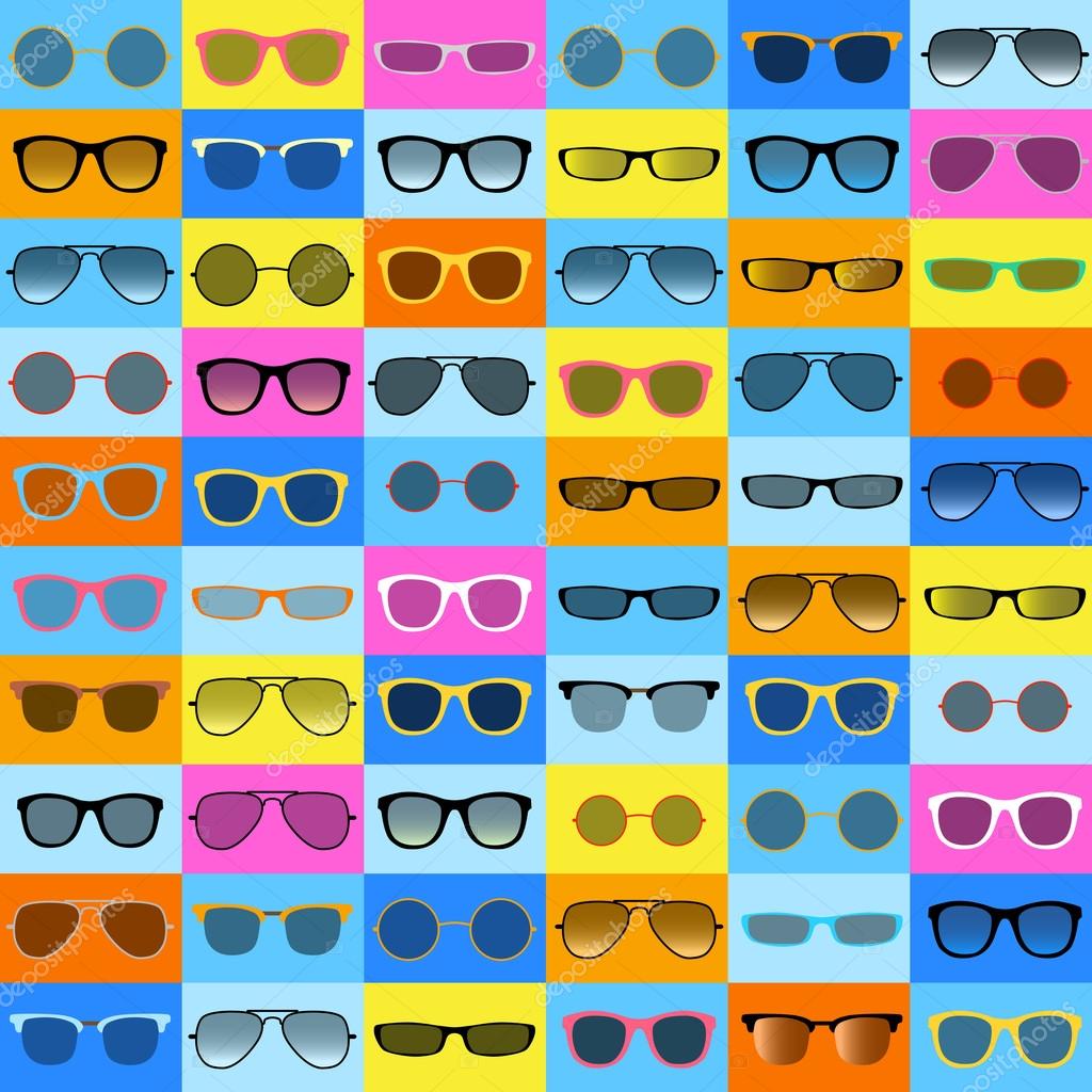 Glasses Pattern On Color Background — Stock Vector © Kastanka 72495729