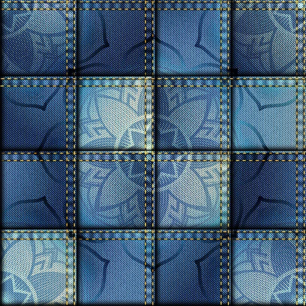 Patchwork of denim fabric. — Stock Vector © kastanka #69077617
