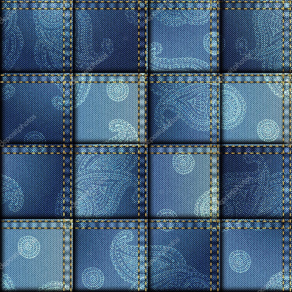 Patchwork of denim fabric. Stock Vector by ©kastanka 81886252