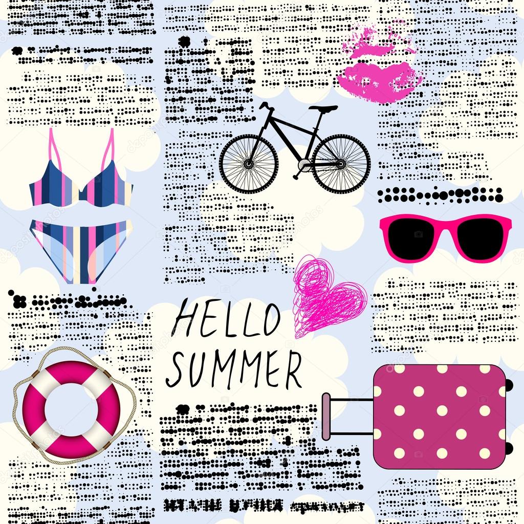 Imitation of newspaper Hello summer Stock Vector Image by ©kastanka ... Imitation of newspaper Hello summer Stock Vector Image by ©kastanka ...