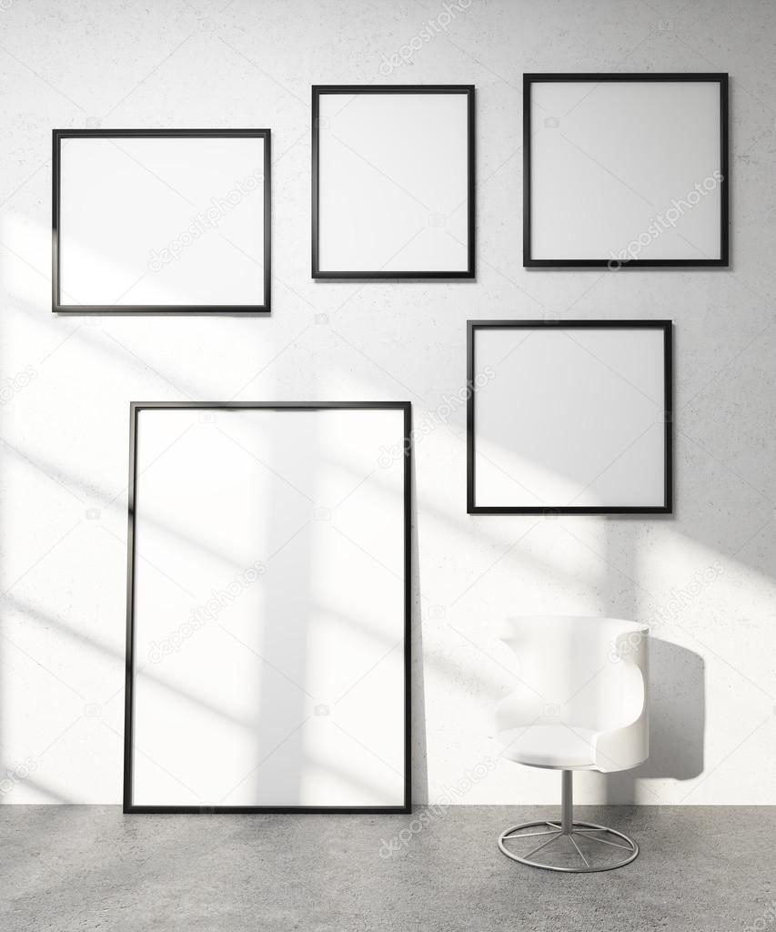 Five frames on wall — Stock Photo © denisismagilov #103287208