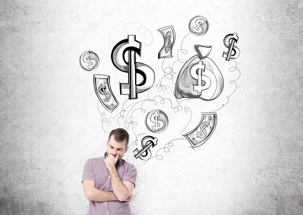 Man thinking about money Stock Photo by ©denisismagilov 109650646