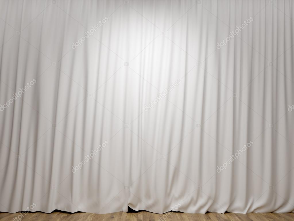 White Stage Curtains
