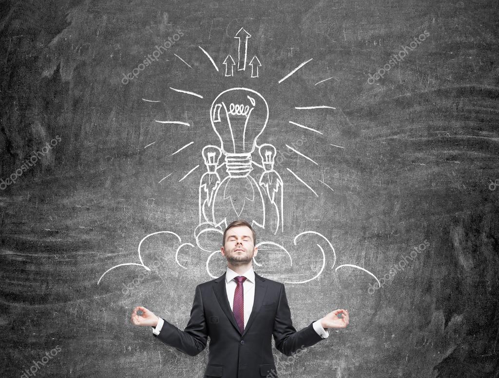 Businessman thinking about achieving goals — Stock Photo ...