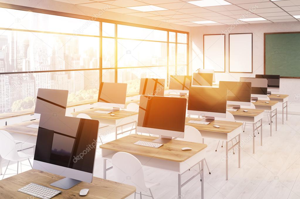 Computer lab at school — Stock Photo © denisismagilov #118947752