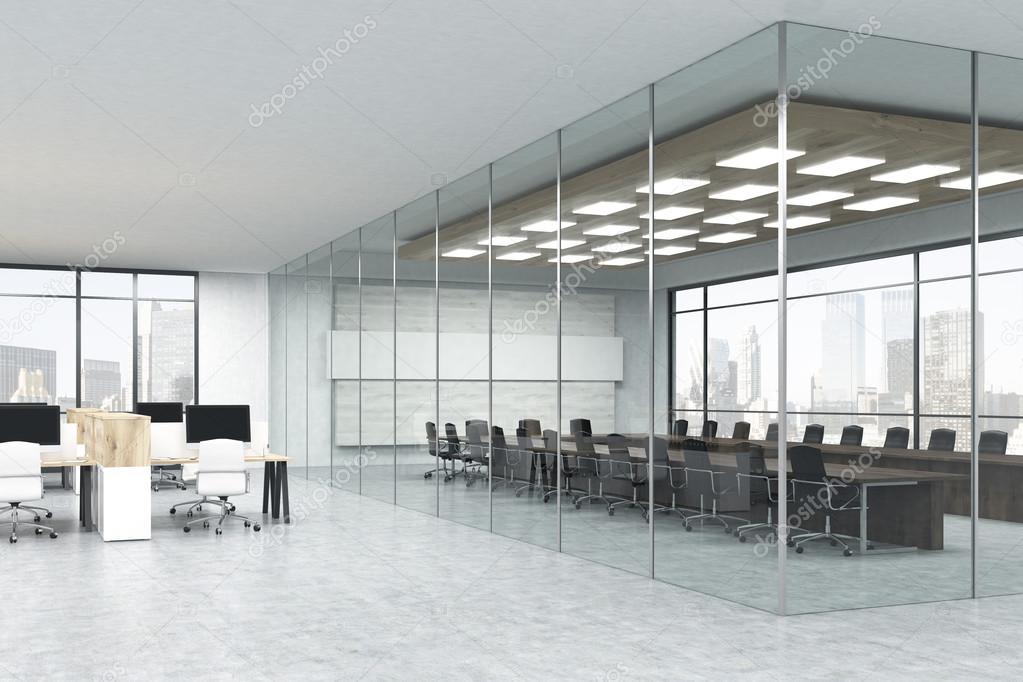 Computer hall and meeting room in big city Stock Photo by ...