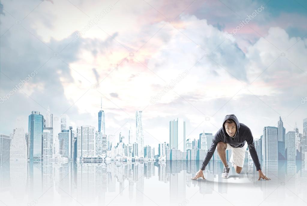 Runner in city Stock Photo by ©denisismagilov 121435230