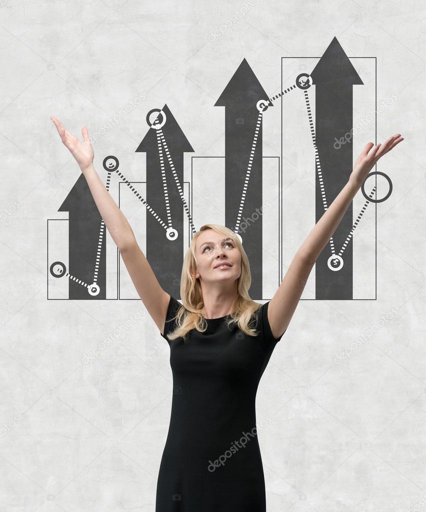 Woman with hands up — Stock Photo © denisismagilov #60246801