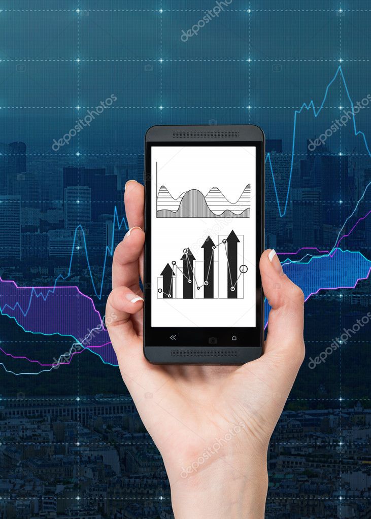 Phone with chart Stock Photo by ©denisismagilov 60246861