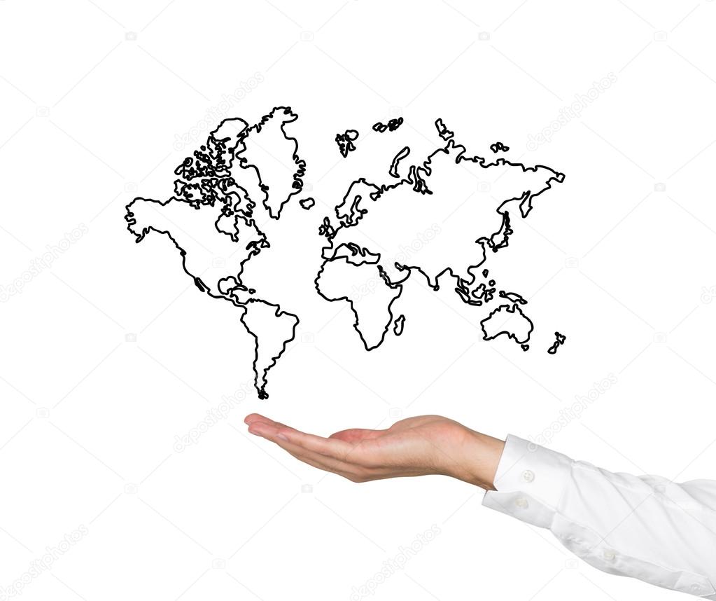 Hand holding world map Stock Photo by ©denisismagilov 60648303