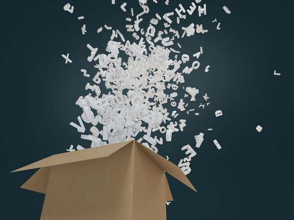 Letters flying out of box Stock Photo by ©denisismagilov 60647911