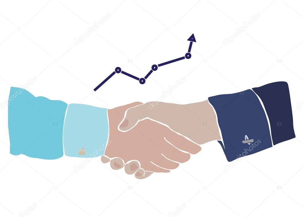 Handshake and chart Stock Vector Image by ©denisismagilov #62635029