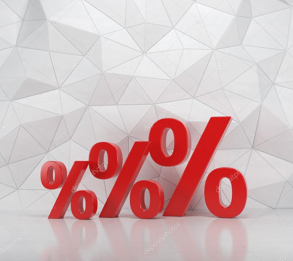 Three red percent — Stock Photo © denisismagilov #65737925