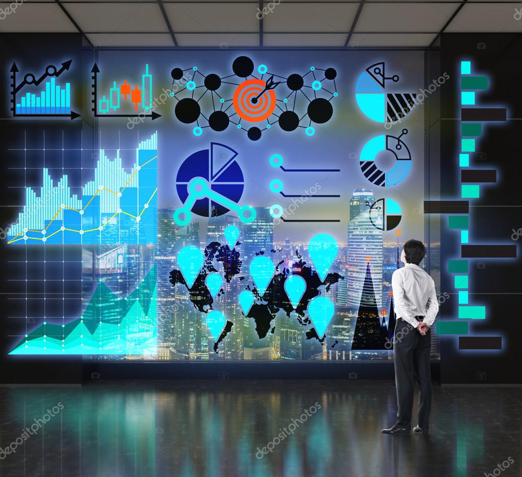 Businessman looking on charts — Stock Photo © denisismagilov #66236179