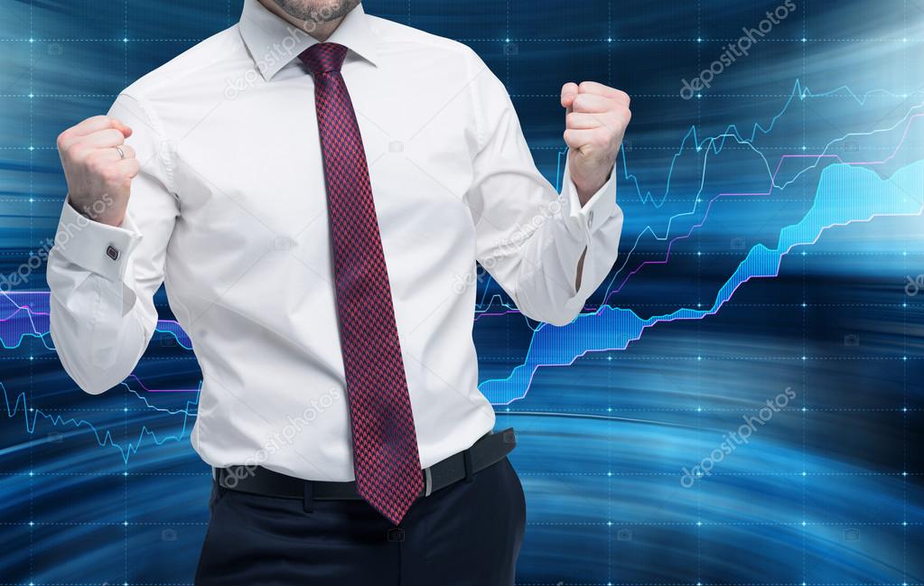 Successful trader gets a massive payoff. Portfolio management concept ...