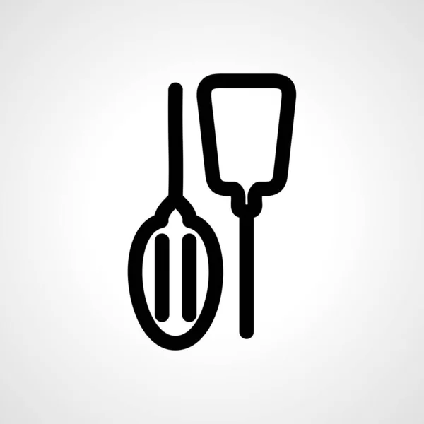 Cooking Spoon Vector Thin Line Icon Cooking Spoon Linear Outline Stock ...