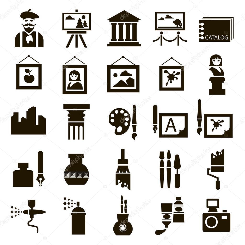 25 icons of Fine Arts — Stock Vector © Radzko #113047308