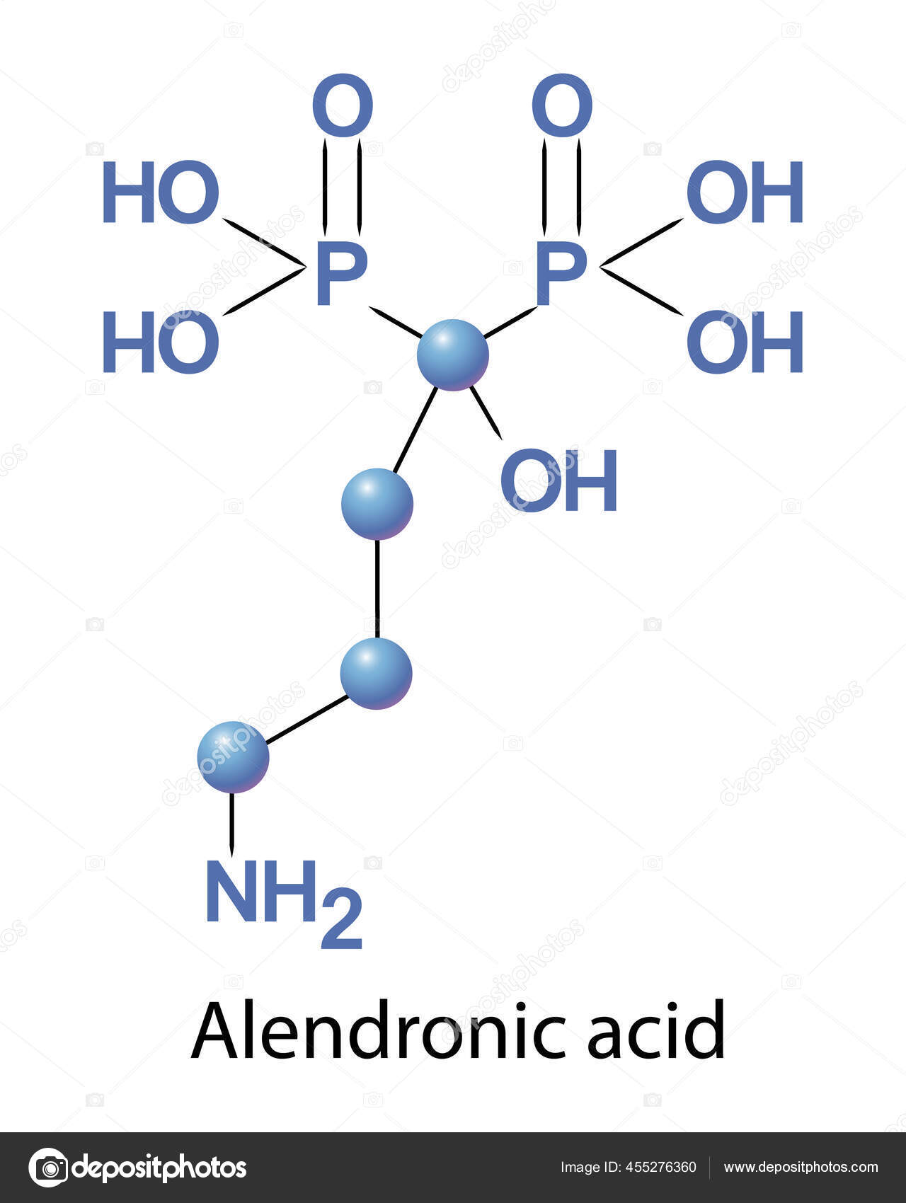 Alendronic acid medication used to treat osteoporosis and Pagets ...