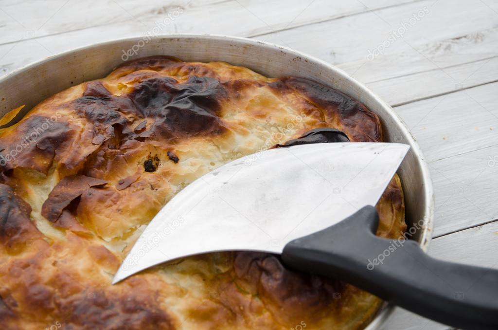Burek, a traditional dish from Balkan, Burek - pie — Stock Photo ...