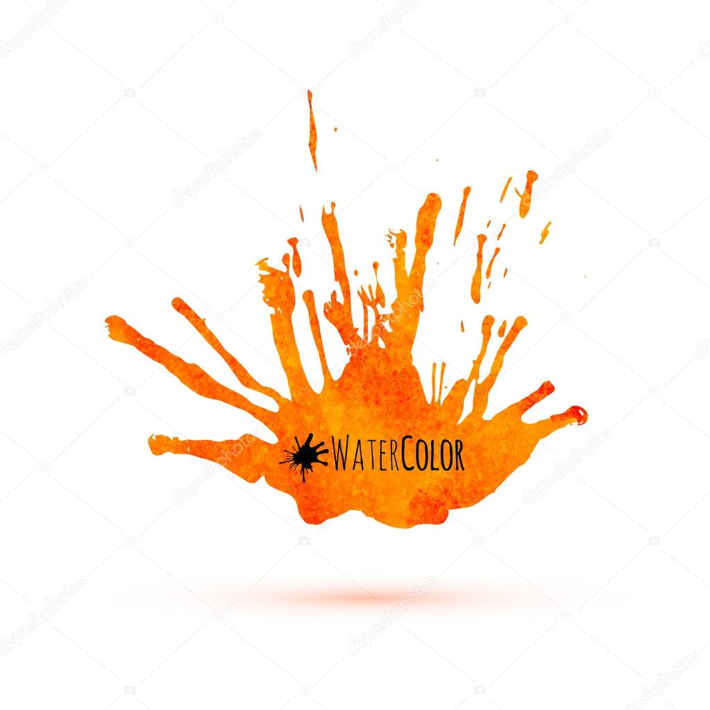 Orange watercolor isolated splash — Stock Vector © sidmay #54745581