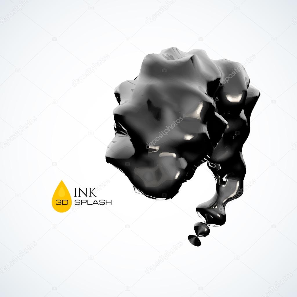 Black 3D ink or oil splash Stock Vector Image by ©sidmay #86450244