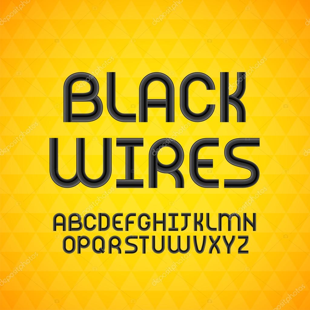 Alfabeto de contorno negro 2023