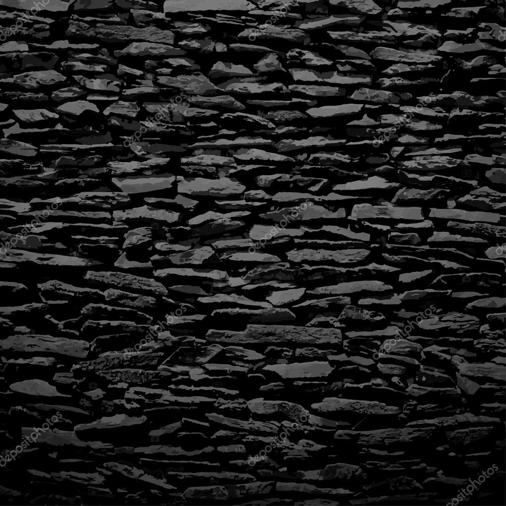 Stone wall, black relief texture — Stock Vector © sidmay #86456550
