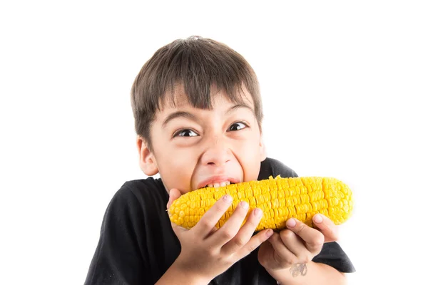 Kid eating corn Stock Photos, Royalty Free Kid eating corn Images ...