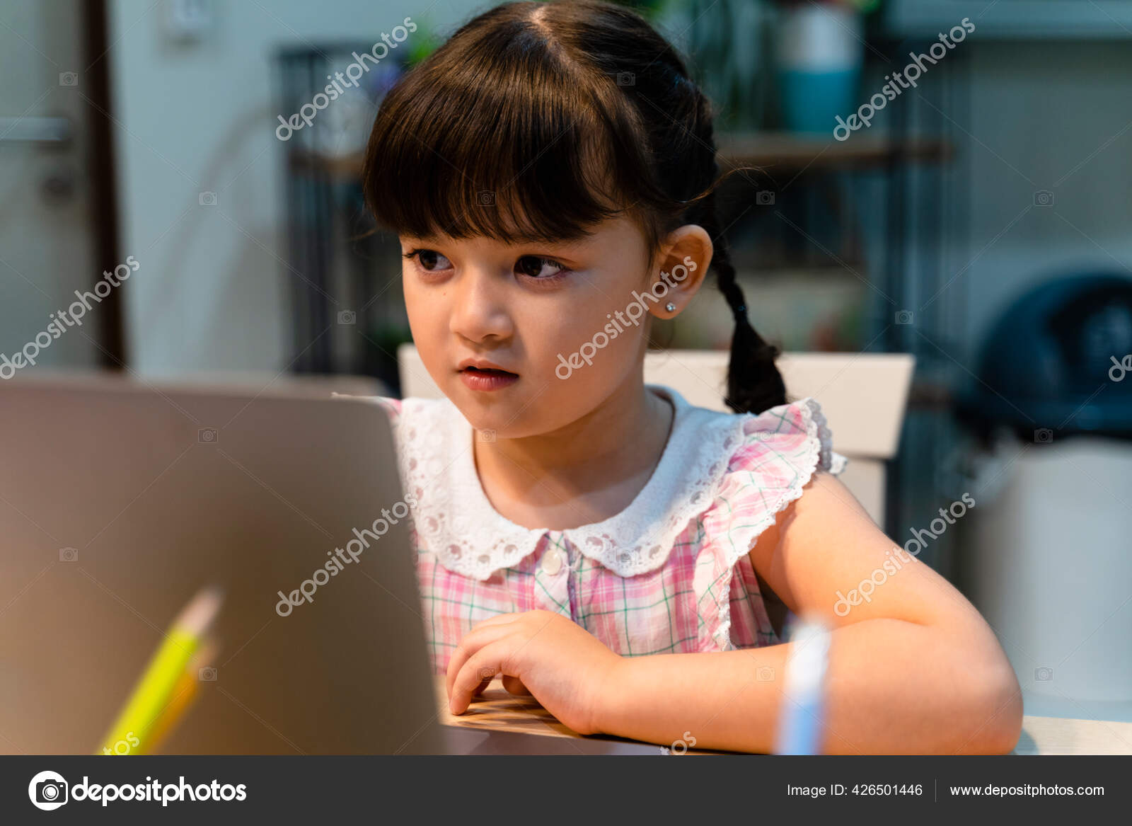 Child Study Home Digital Laptop Online Course Stock Photo by ©theshots ...