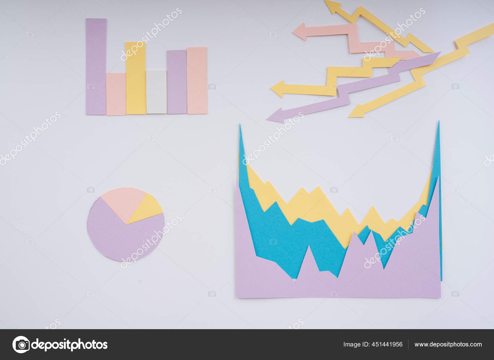 Many Type Infographic Diagram White Background Top View Stock Photo by ...