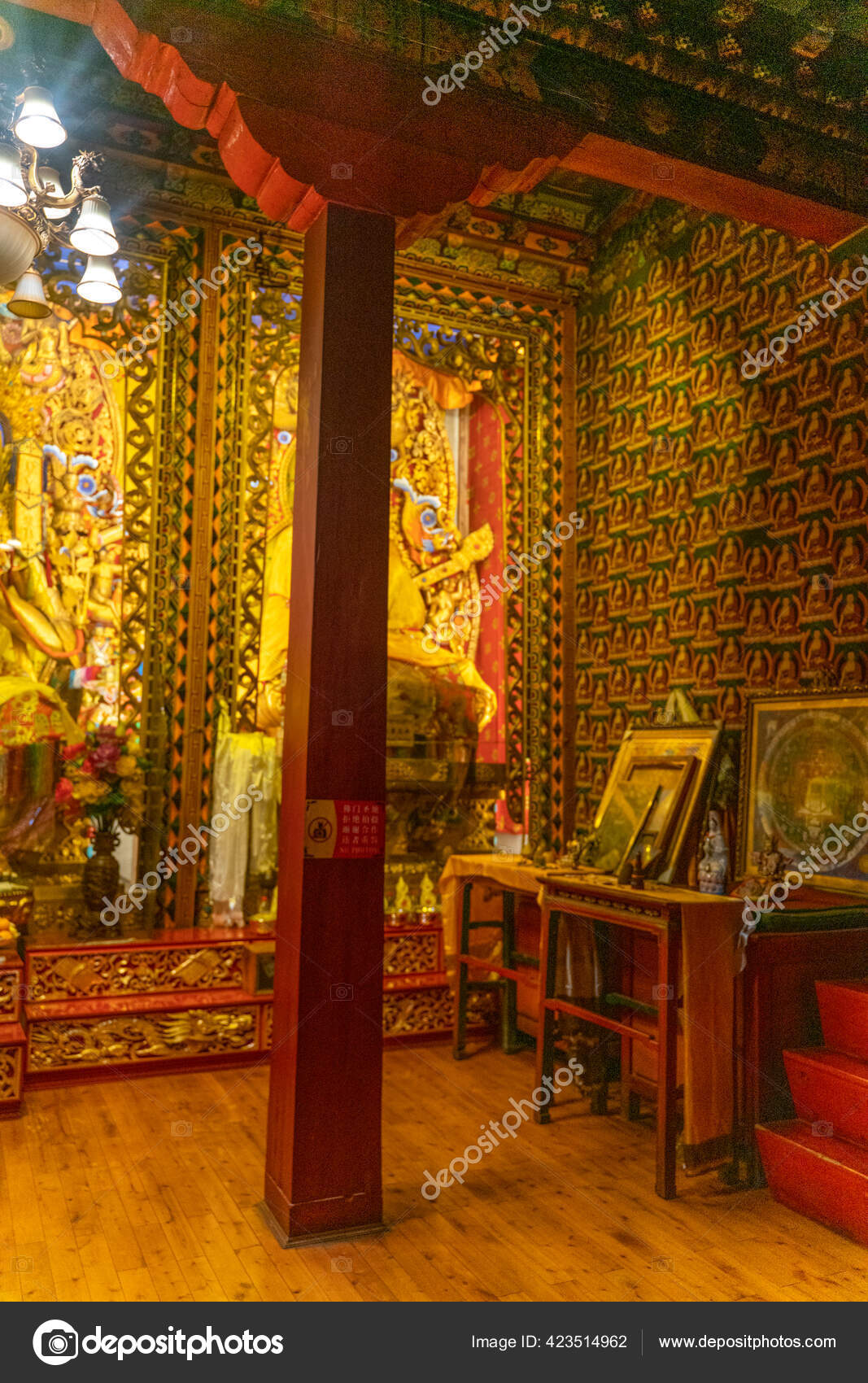 Buddhist Temple Interior