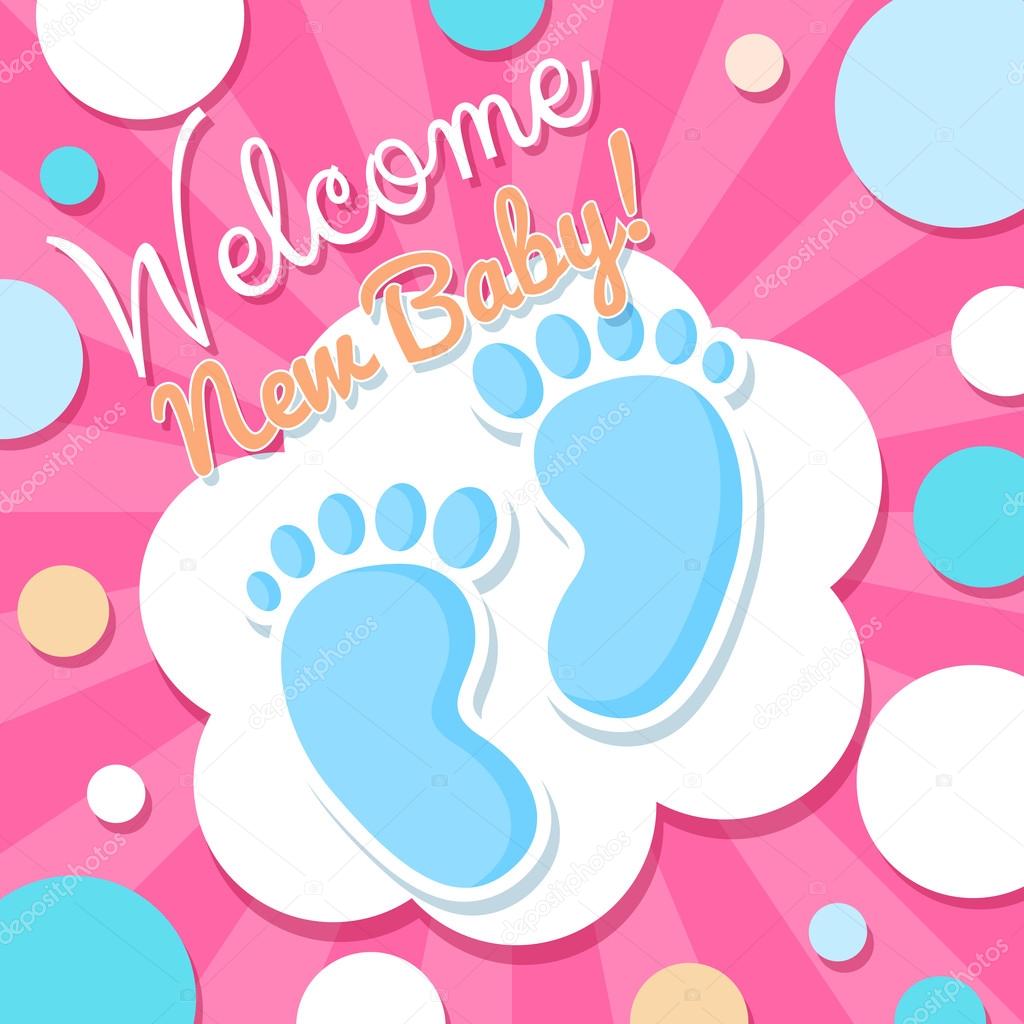 Tarjeta de bienvenida bebé — Vector de stock © lianella #59586329