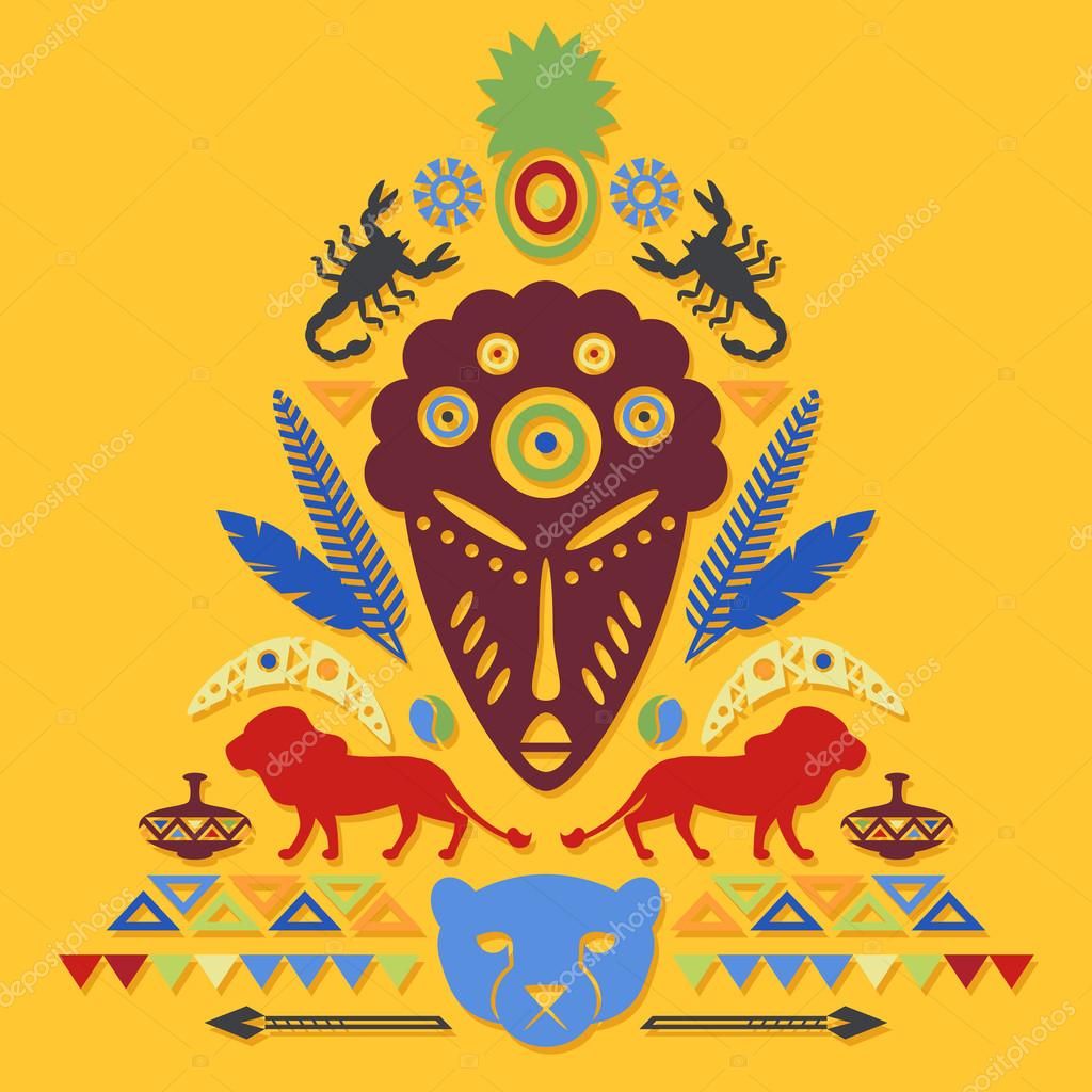 African Abstract Tribal Illustration Stock Vector Image by ©lianella ...