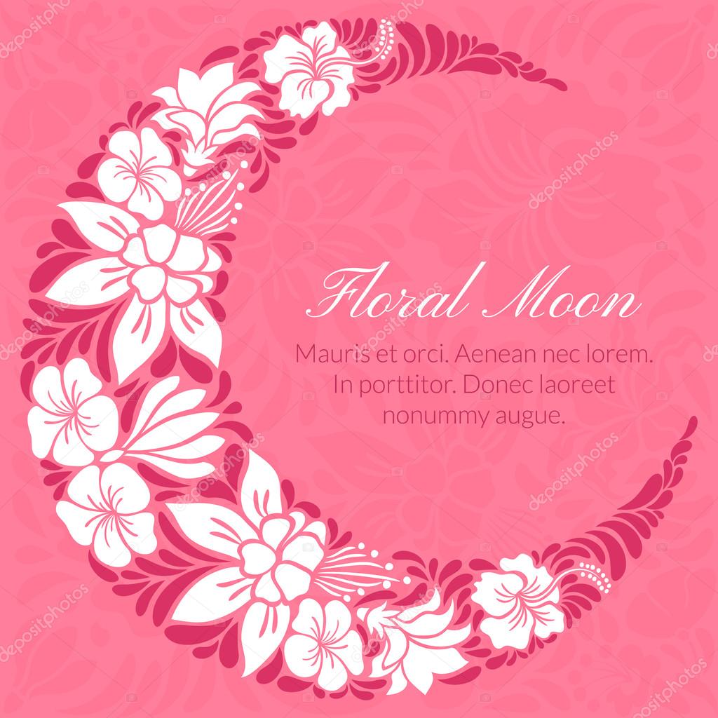 Crescent moon on pink background Stock Vector Image by ©lianella #73437475