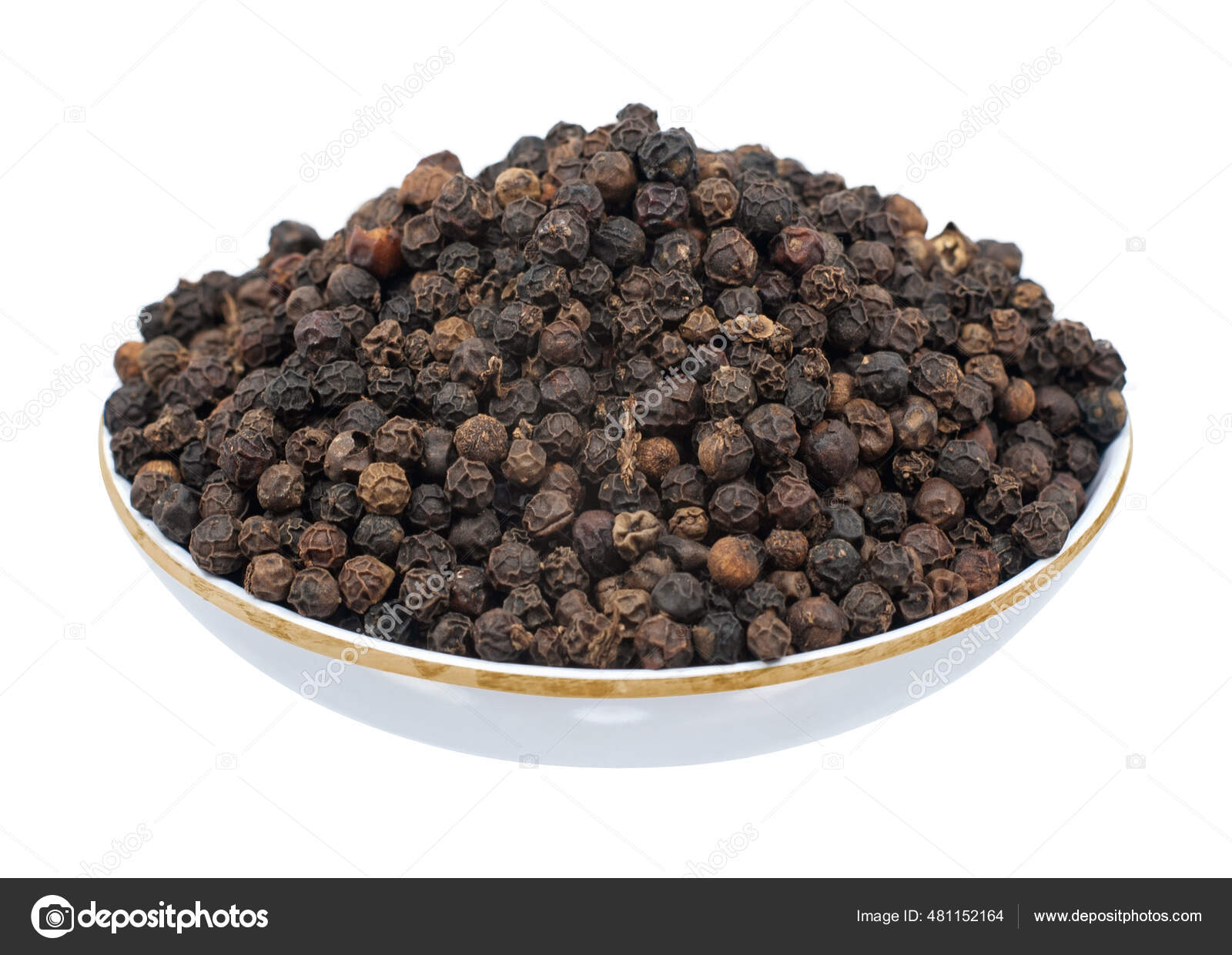 Black Pepper Seed Piper Nigrum Isolatedon White Background Stock Photo ...