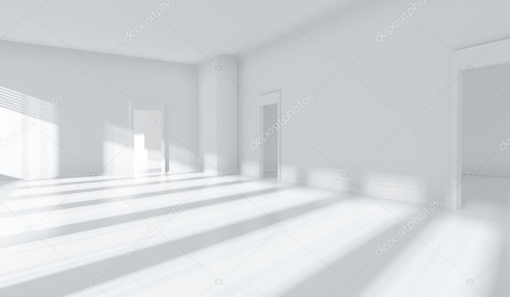 Abstract architecture background. Empty white room interior 3d ...