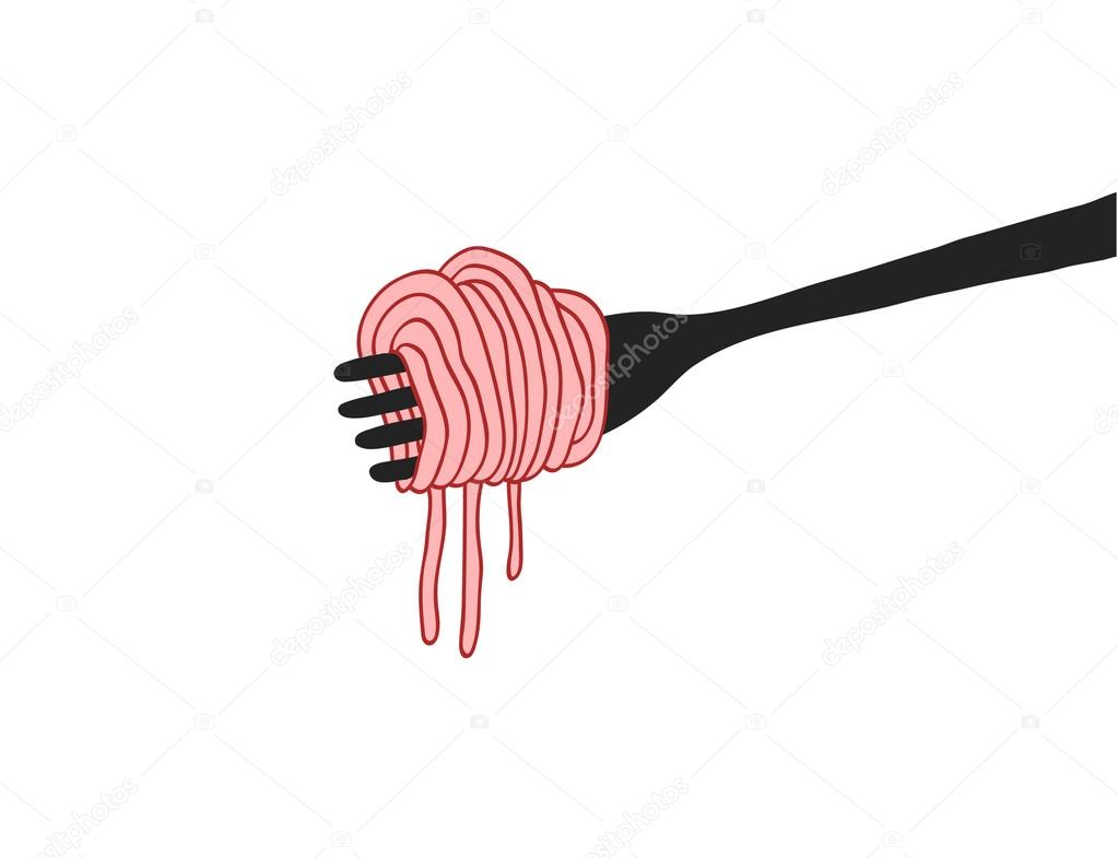 Spaghetti and fork vector illustration — Stock Vector © Irmun #97076864