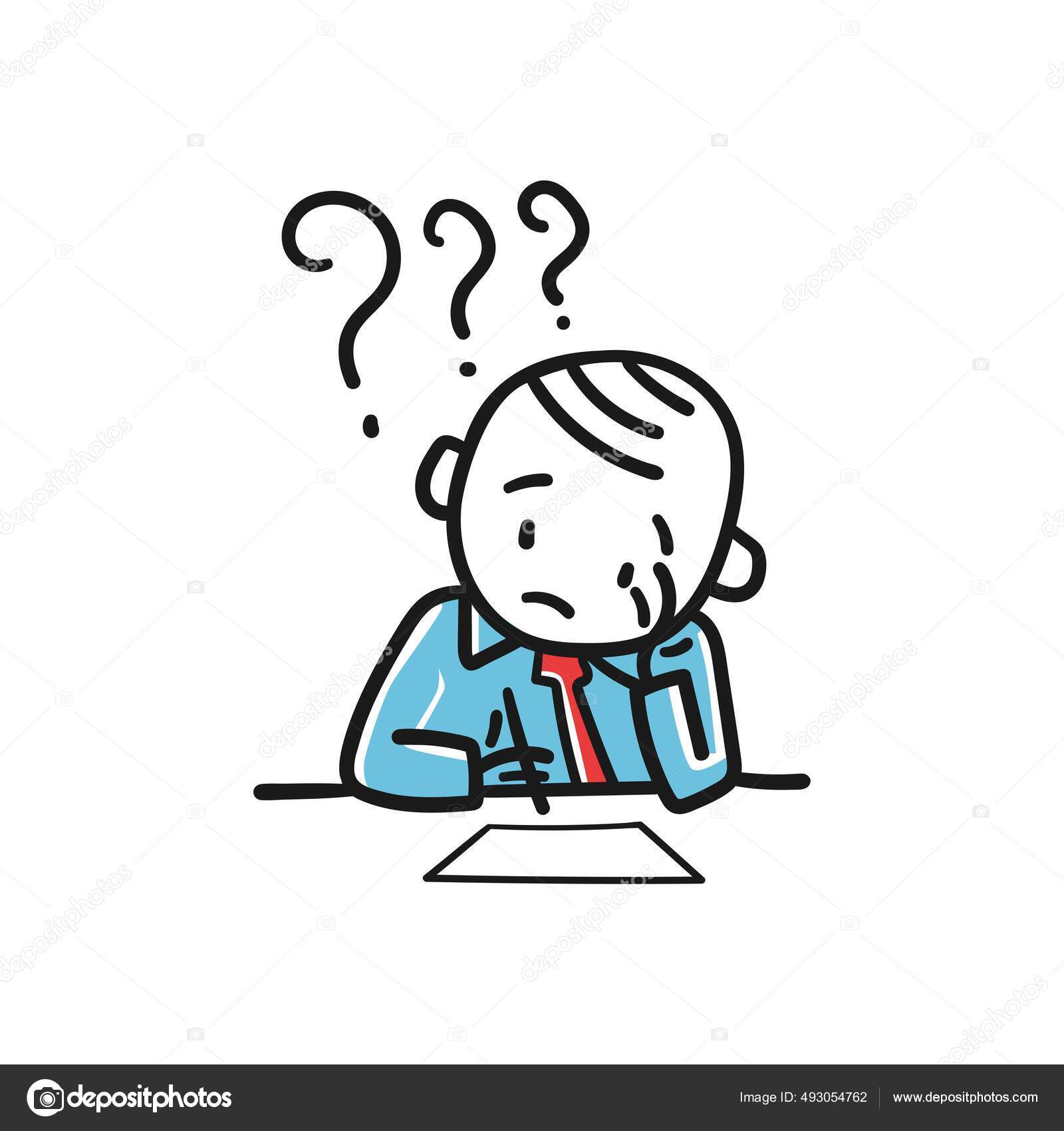 Stick Man Thinking Clip Art