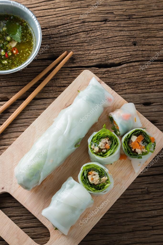 Fresh Spring Rolls Stock Photo by ©AEyZRiO 74575185