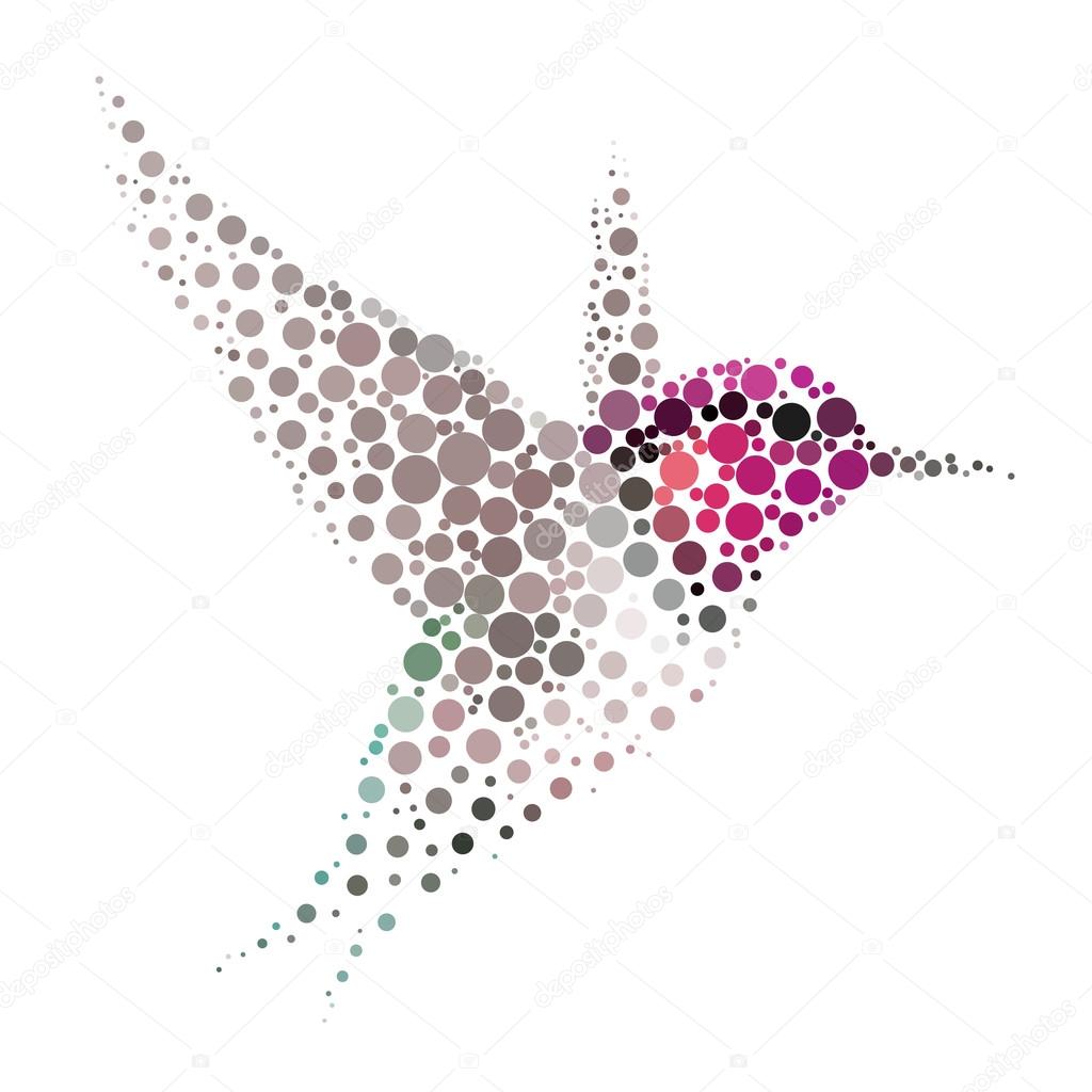 Bird silhouette consisting of circles. Stock Vector by ©vvvisual 104202574