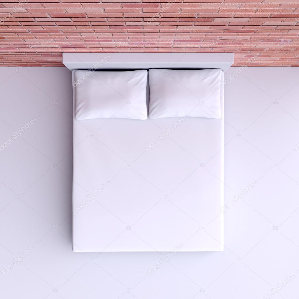 White Bed Top View