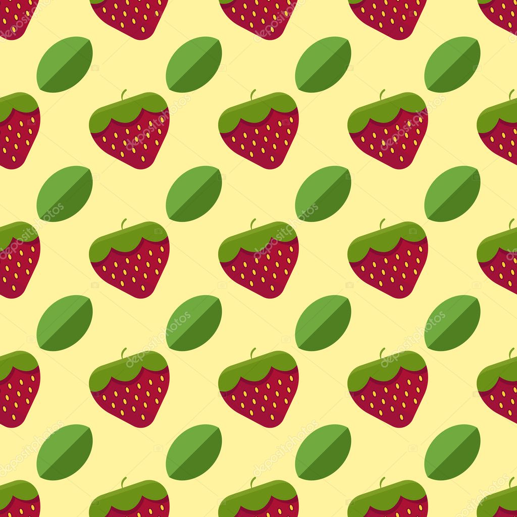 Seamless background with strawberry Stock Vector Image by ©vvvisual ...